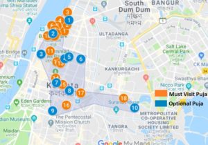 North & Central Kolkata Durga Puja Guide Map | Rider Escaped